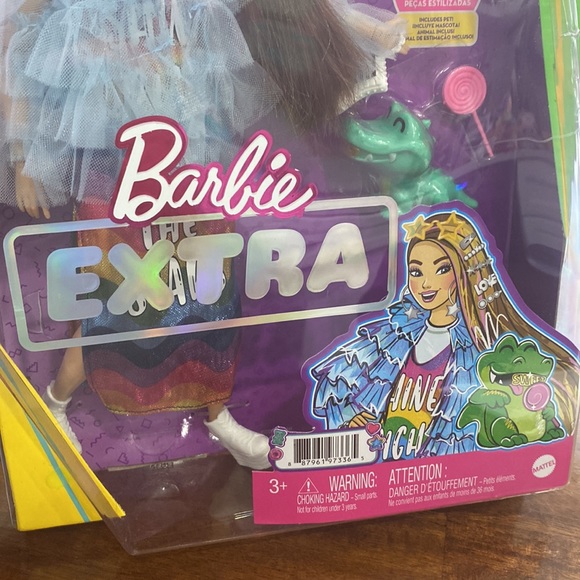 Barbie | Toys | Barbie Extra Doll 9 In Blue Ruffled Jacket With Pet ...